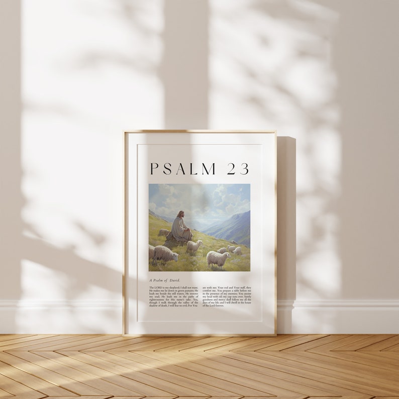 Psalm 23 Wall Art, the Lord is My Shepherd, Christian Wall Art, Bible ...