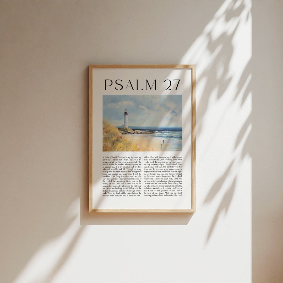Psalm 27 Wall Art, Printable Bible Verse Wall Art, Vintage Watercolor ...