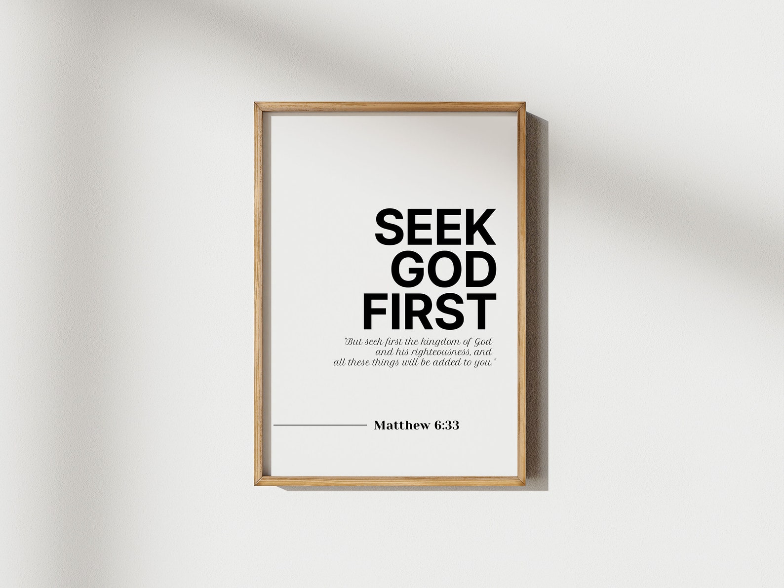 Matthew 6:33 Seek God First Bible Verse Wall Art, Christian Home Decor ...