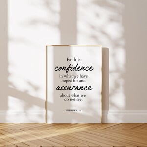 Hebrews 11:1 Bible Verse Wall Art, Christian Home Decor, Printable ...