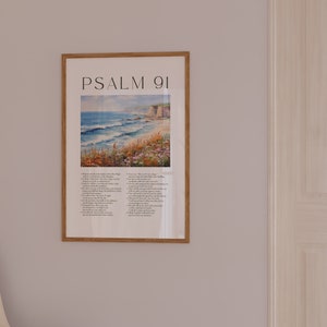 Psalm 91 Printable Art, Christian Wall Decor, Vintage Watercolor ...
