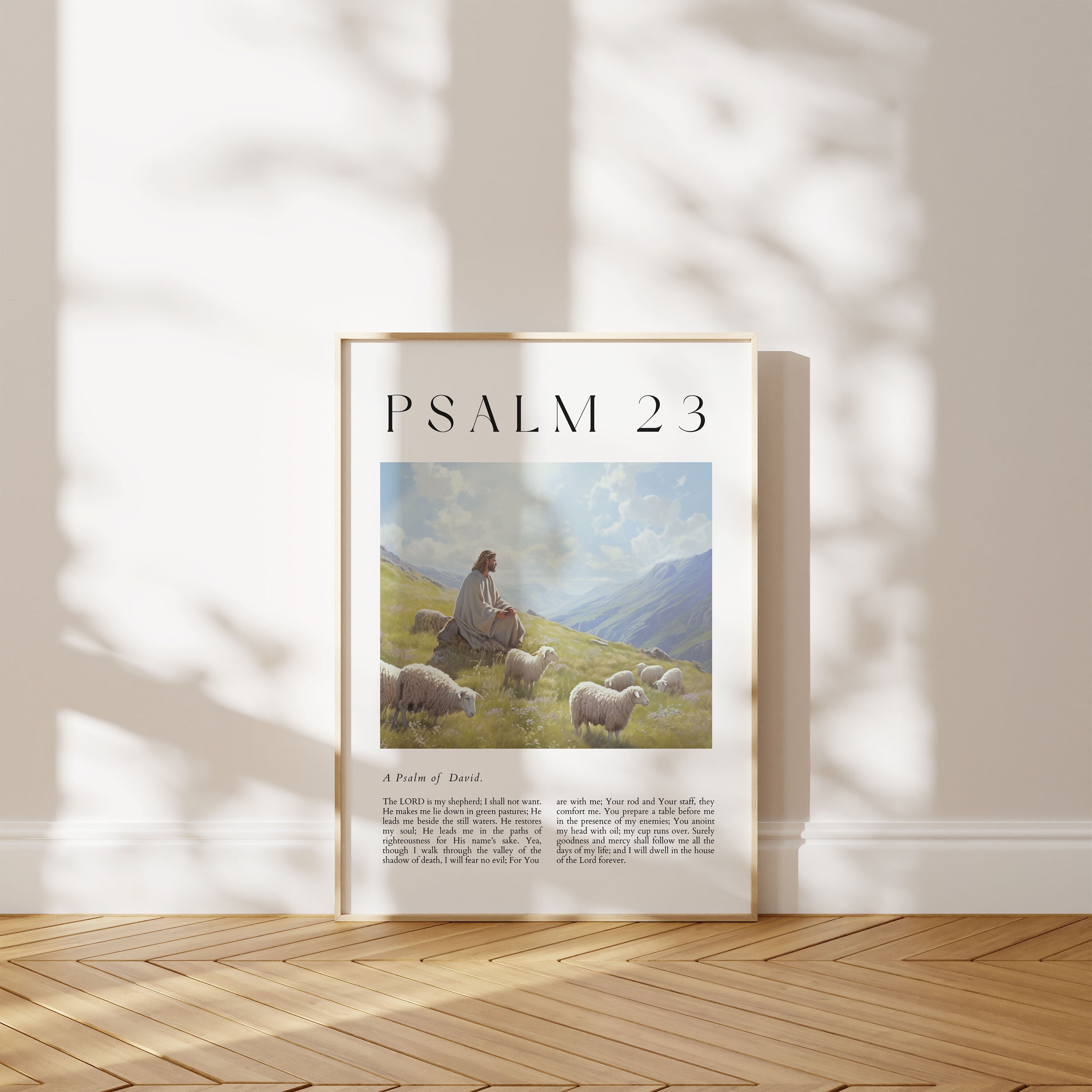 Psalm 23 Wall Art, the Lord is My Shepherd, Christian Wall Art, Bible ...