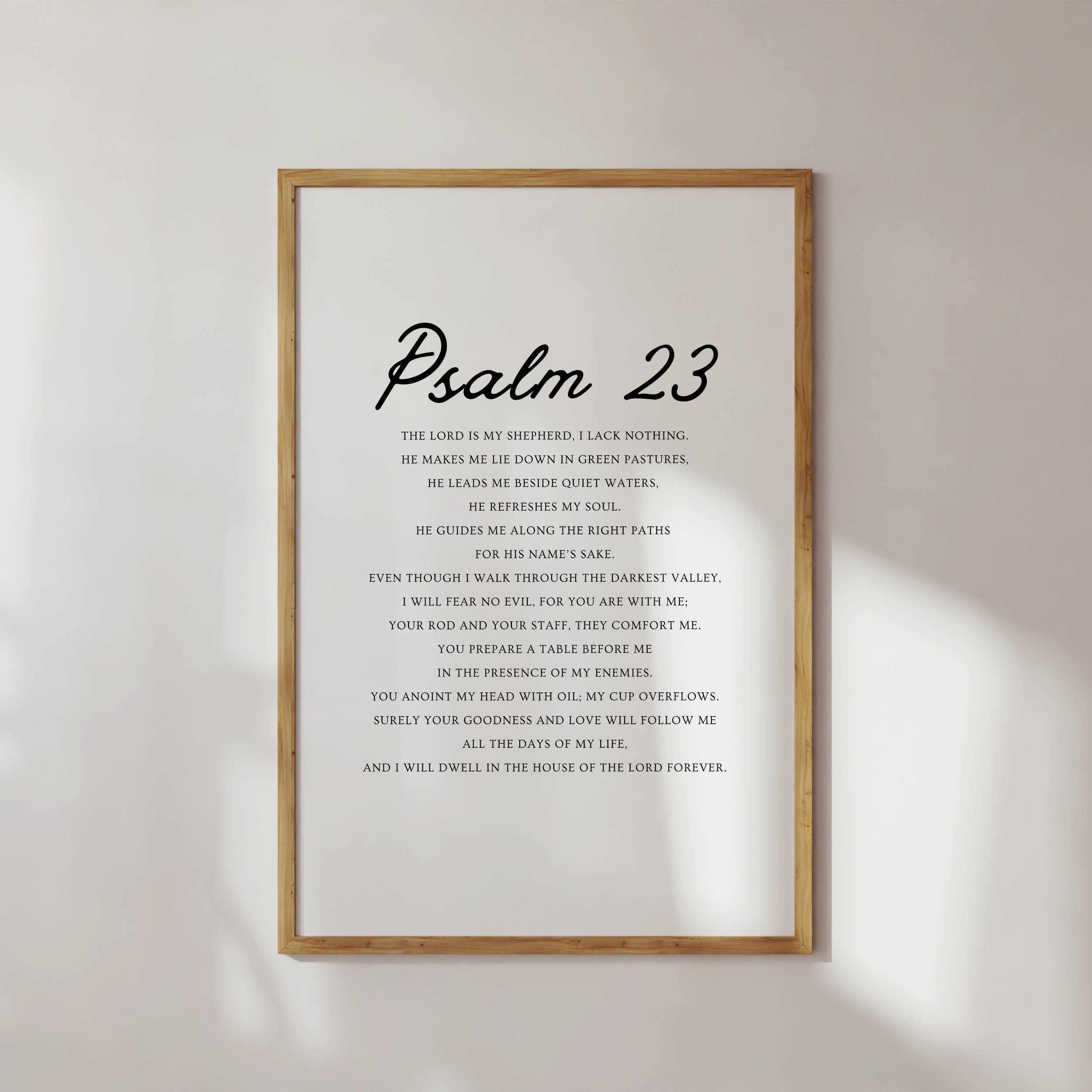 Psalm 23 Wall Art the Lord is My Shepherd, Christian Wall Art, Bible ...
