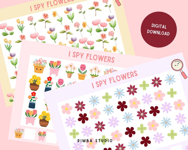 I Spy Game Flower Spring for Kids, Toddler Activity, Fun Learning for ...