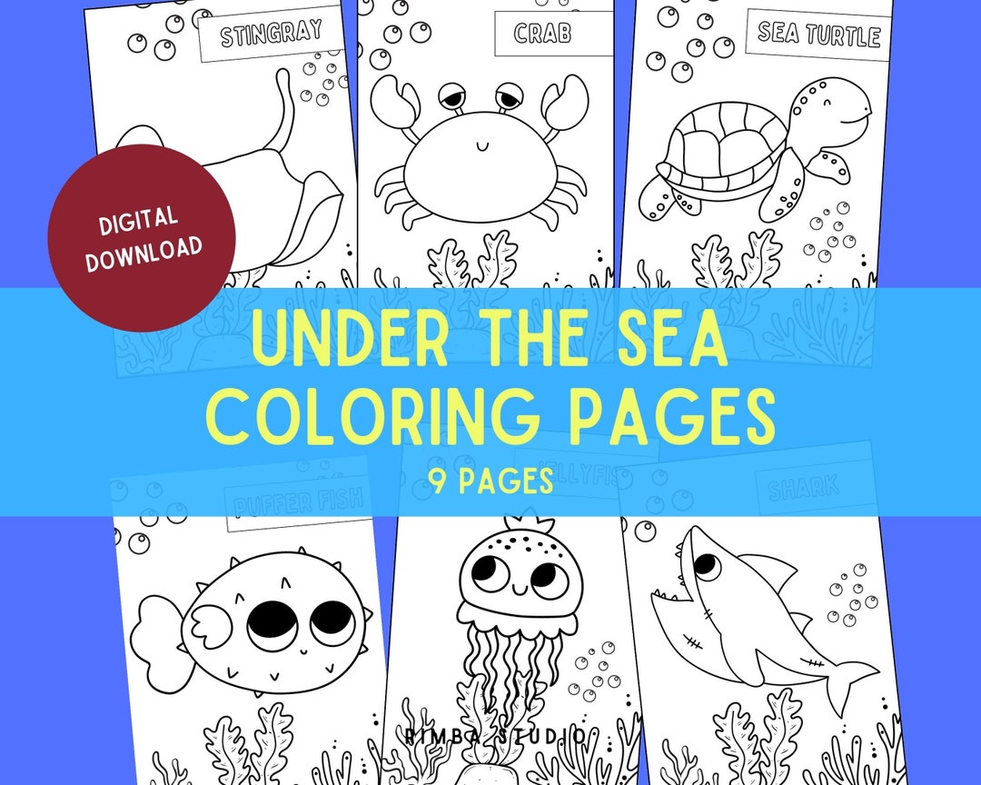 Under the Sea Animal Coloring Pages for Kids, Printable Coloring ...