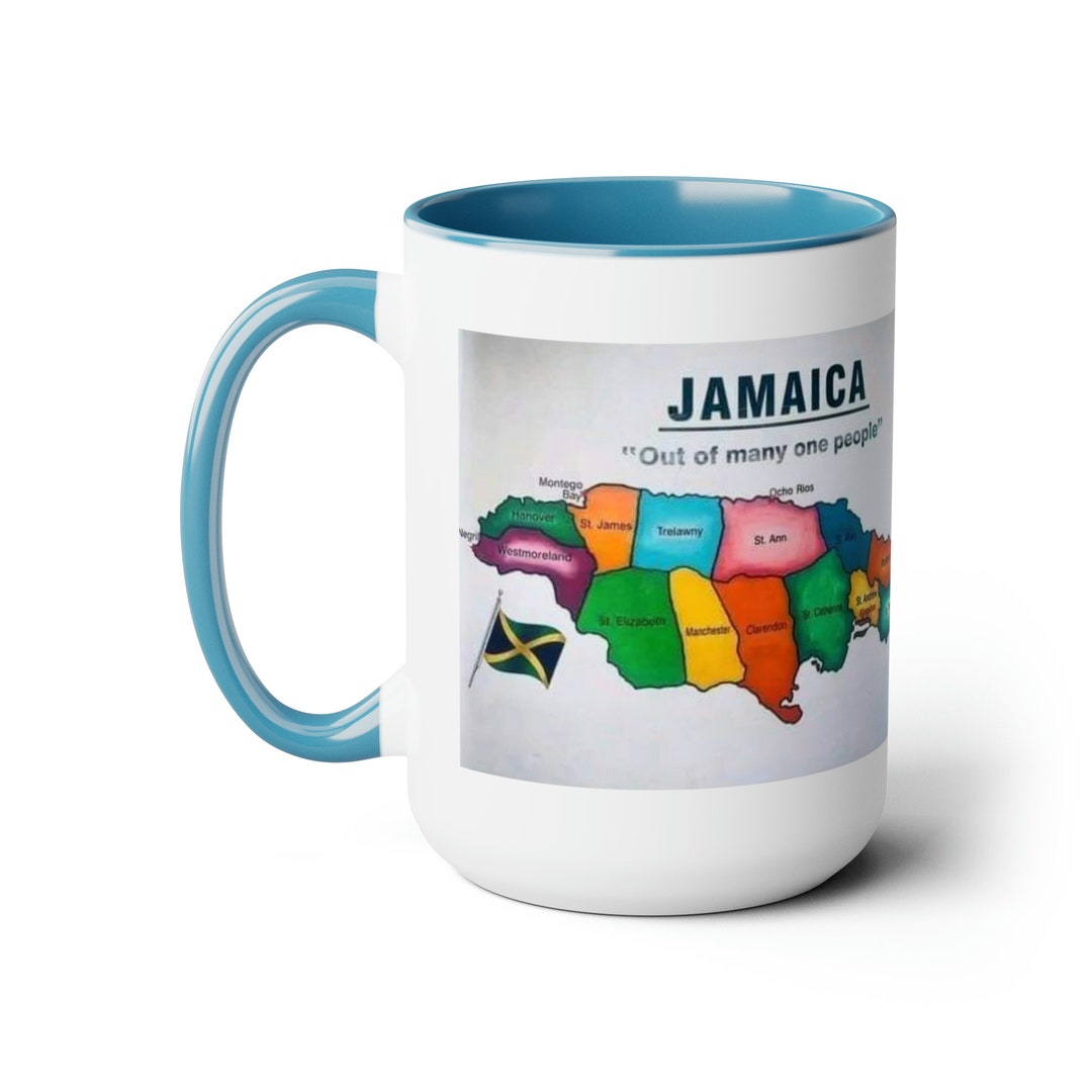 Jamaica Map Two-tone Coffee Mugs, 15oz - Etsy