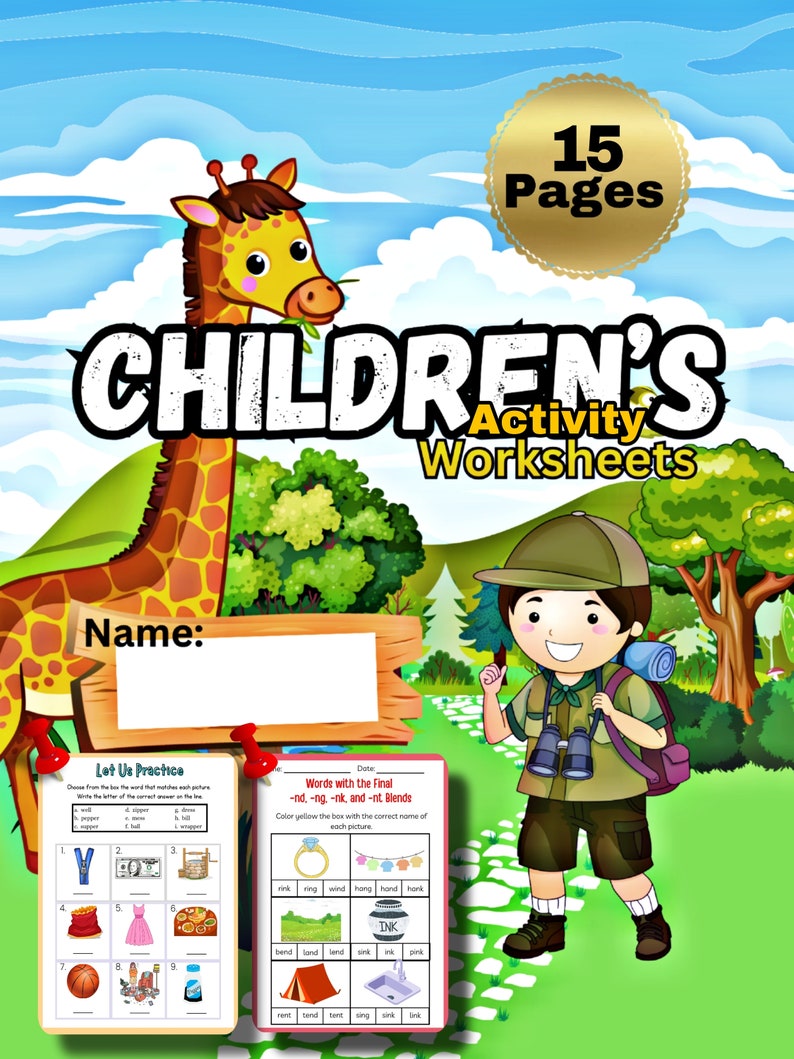 Printable Activity Worksheets, Toddler's Activity Worksheets, Busy Book ...