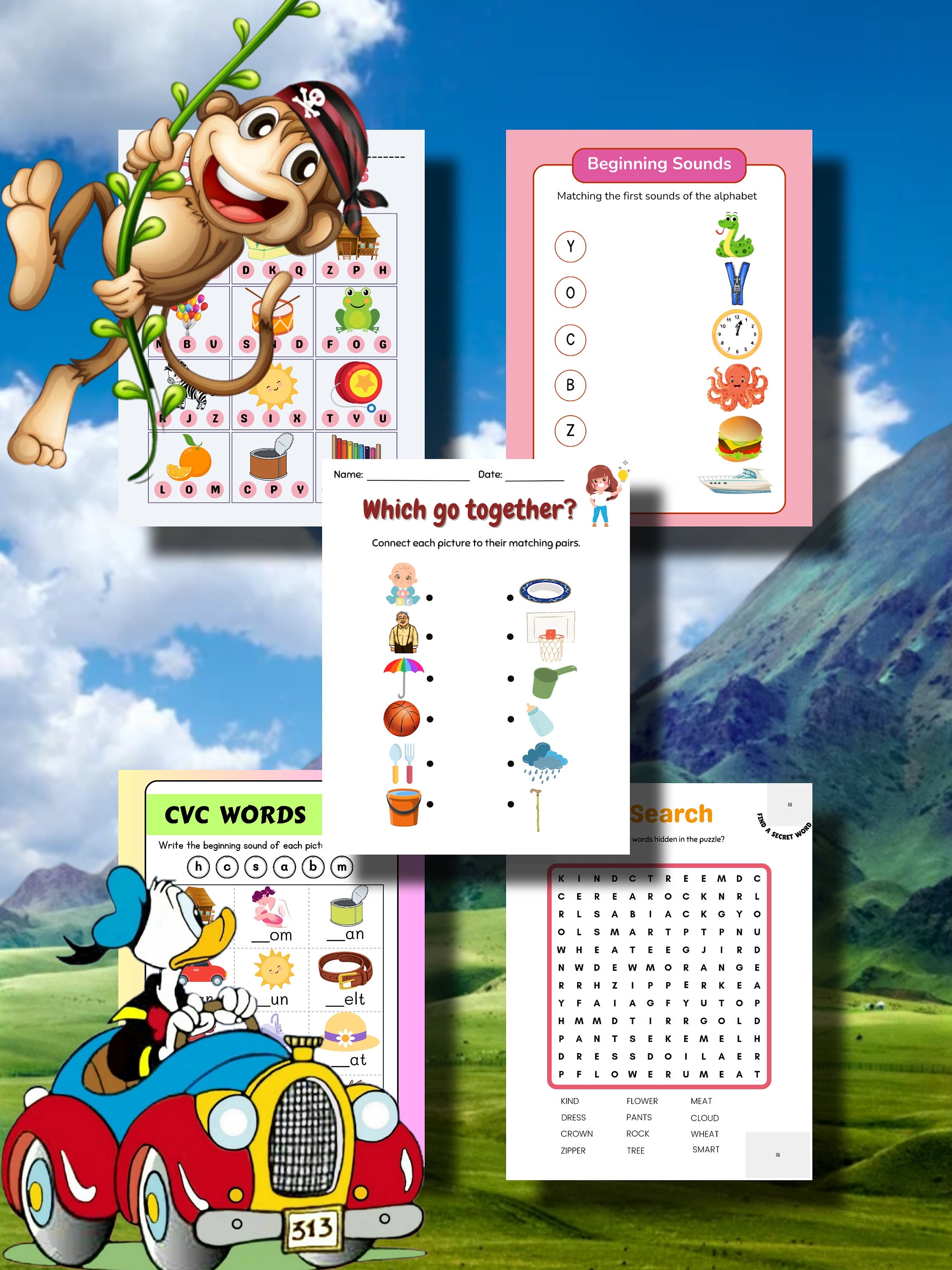 Printable Activity Worksheets, Toddler's Activity Worksheets, Busy Book ...