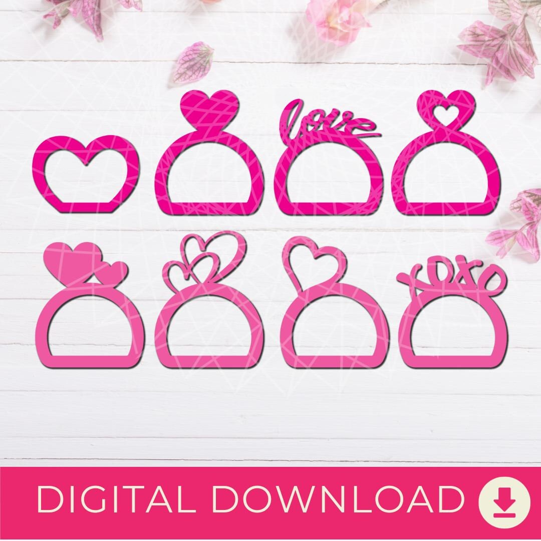 Laser Cut Valentine Day Digital File, Hearts Bundle, CNC Files ...