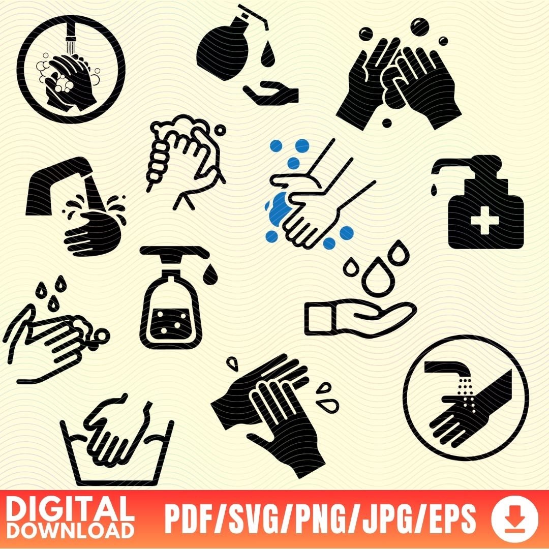 Wash Your Hands Digital File, Hygiene, Toilet Signs, Be Safe, Clean ...