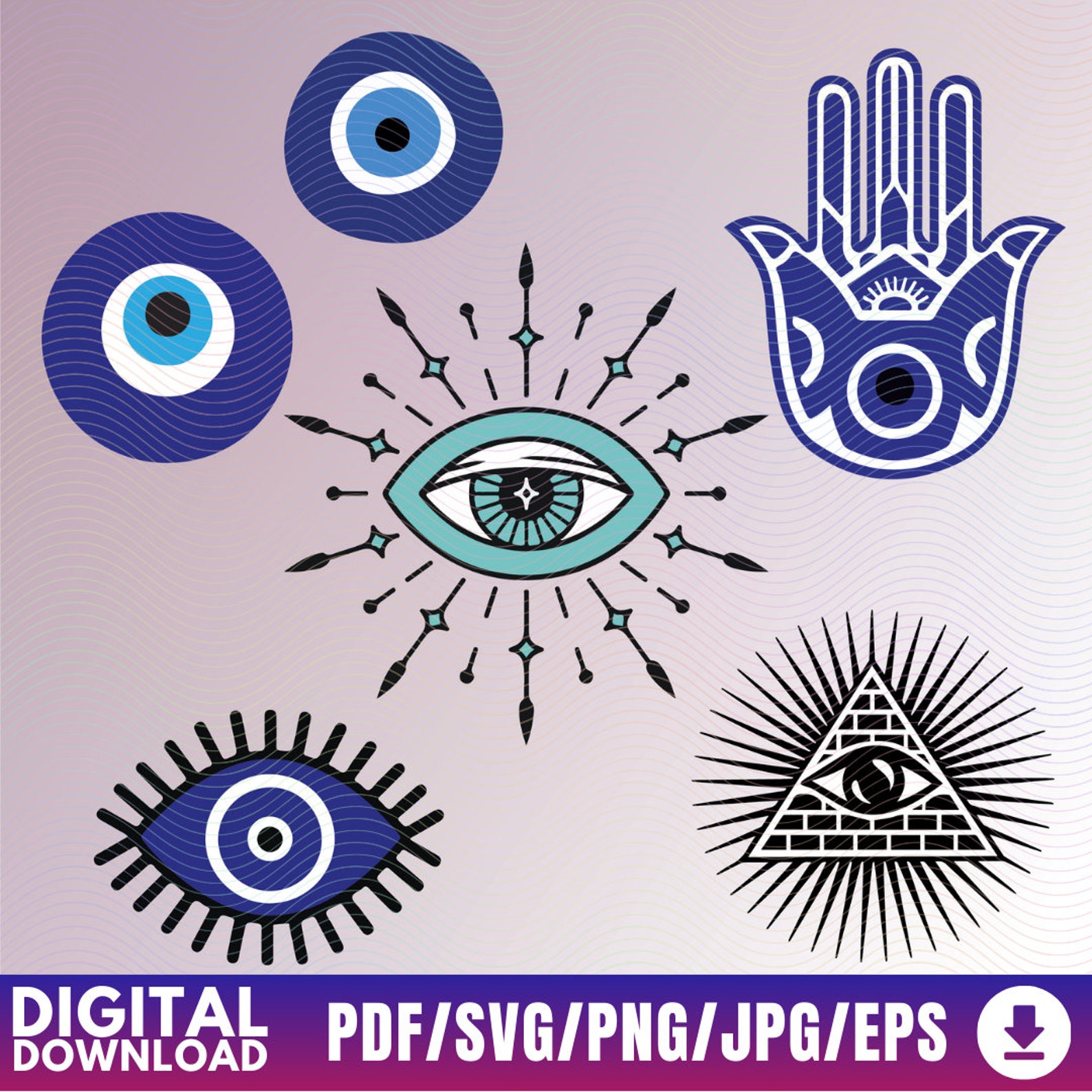 Evil Eye Digital File, Evil Eye Tshirt Design, Evil Eye Favor, Pyramid ...