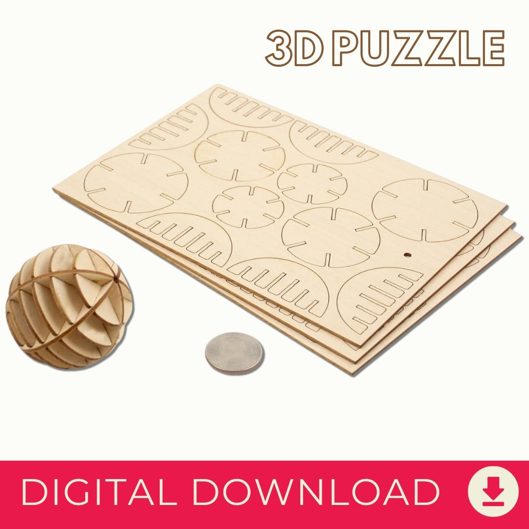Laser Cut 3D Puzzle Digital File, CNC Files, Engraving SVG Design ...