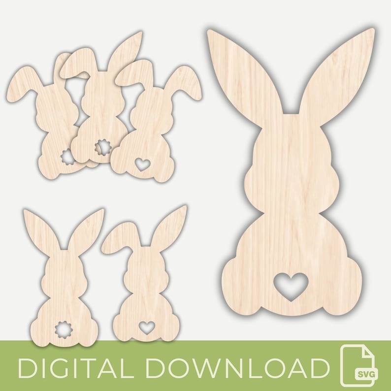 Laser Cut Easter Bunny Digital File, Rabbit Bundle, CNC Files ...