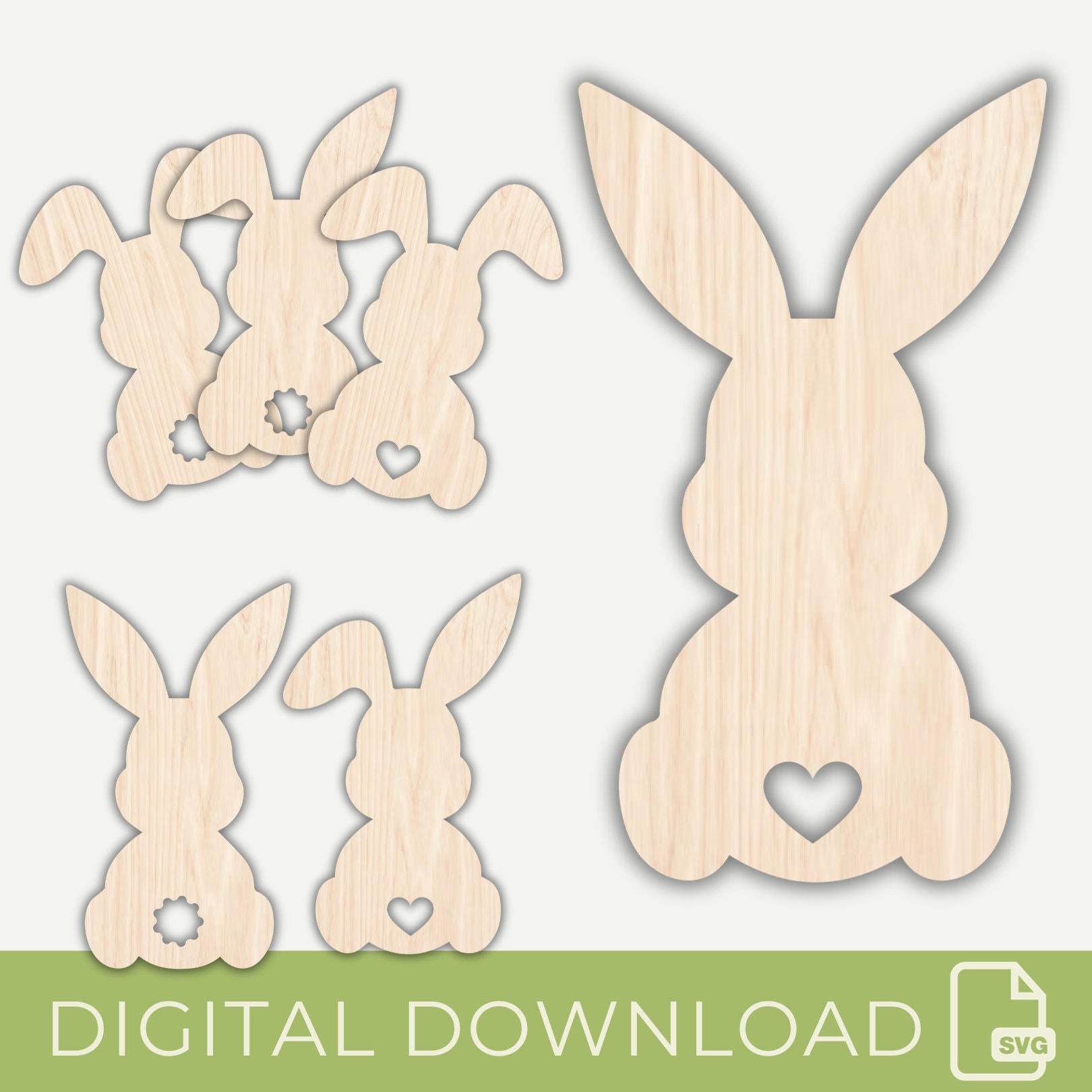 Laser Cut Easter Bunny Digital File, Rabbit Bundle, CNC Files ...