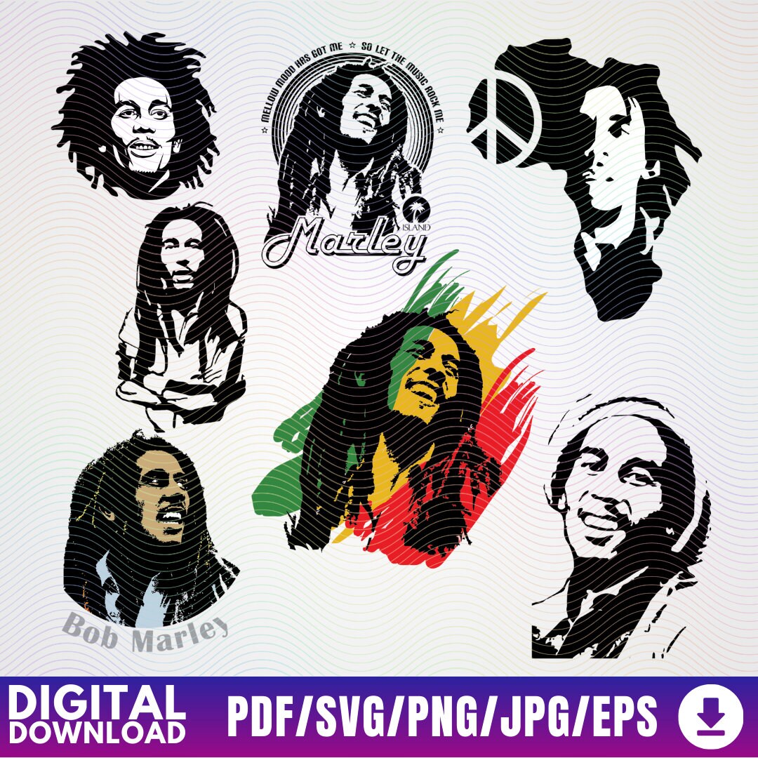 Bob Marley Digital File, Bob Marley Design, Jamaica Decor, Instant ...