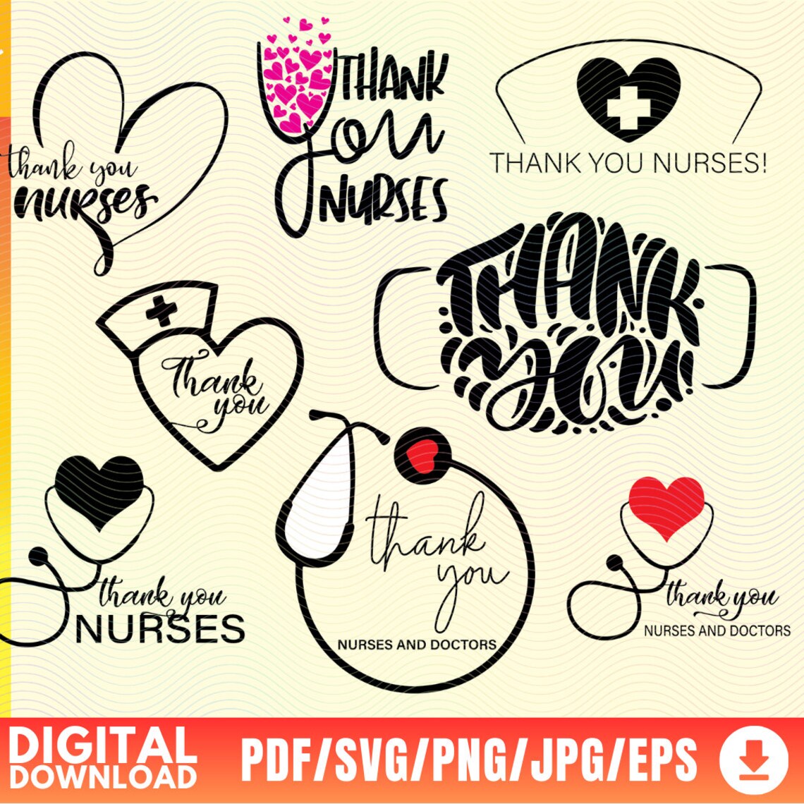 Nurses Svg File, Hospital Digital File, Thanks for Saving Our Lives ...