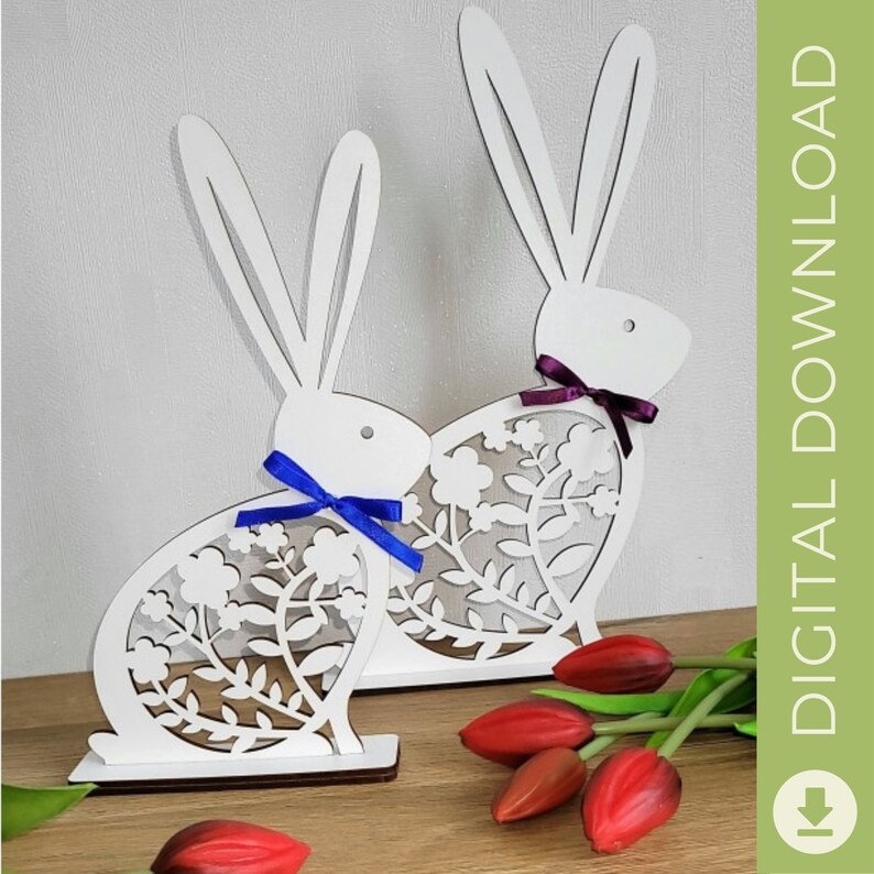 Laser Cut Easter Bunny Digital File, Rabbit Bundle, CNC Files ...
