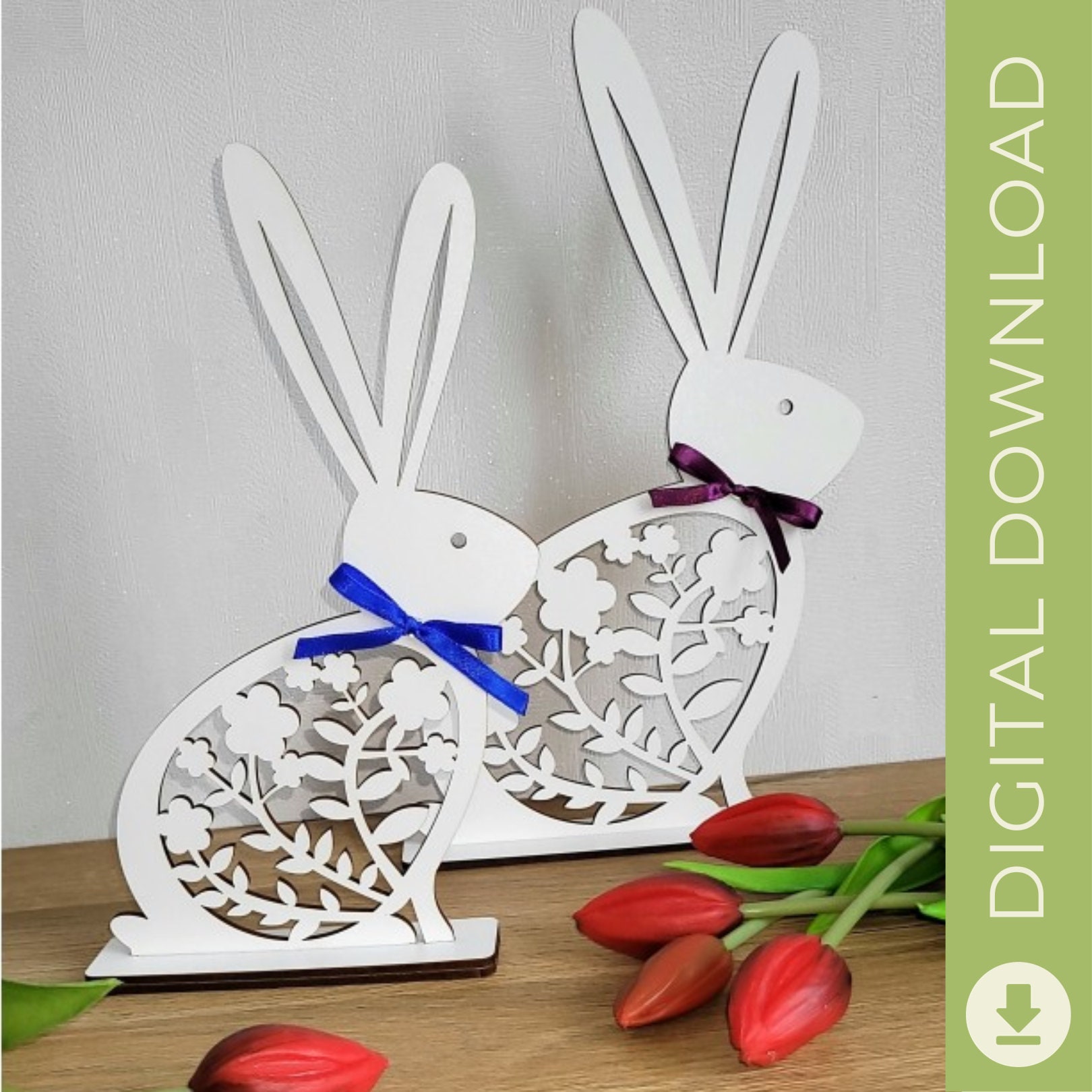 Laser Cut Easter Bunny Digital File, Rabbit Bundle, CNC Files ...