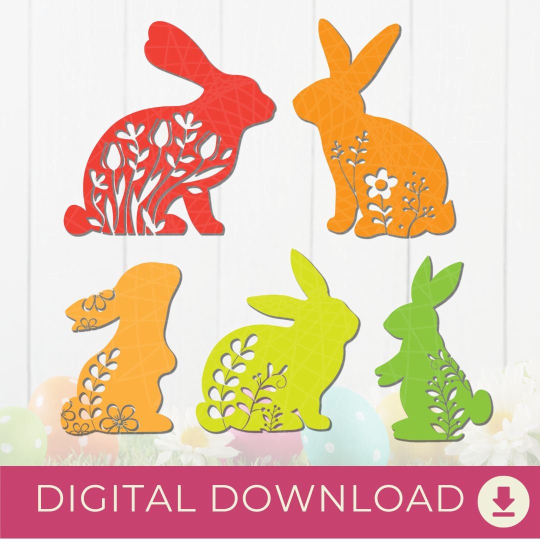 Laser Cut Easter Bunny Digital File, CNC Files, Engraving SVG Design ...