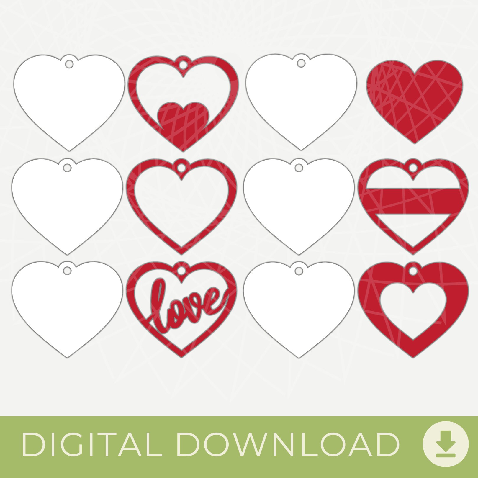 Laser Cut Valentine Day Digital File, Hearts Bundle, CNC Files ...