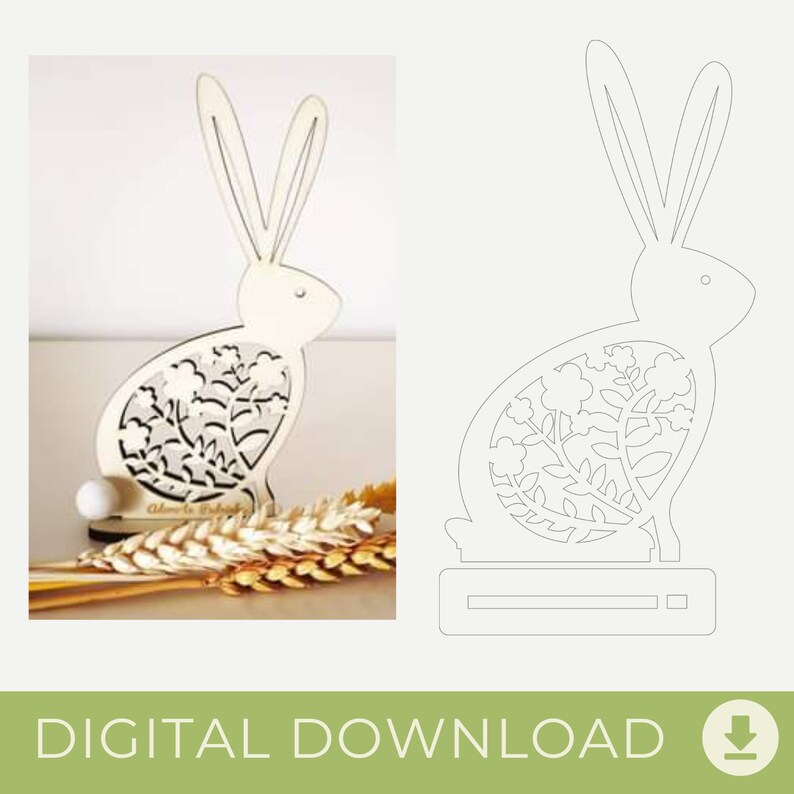 Laser Cut Easter Bunny Digital File, Rabbit Bundle, CNC Files ...