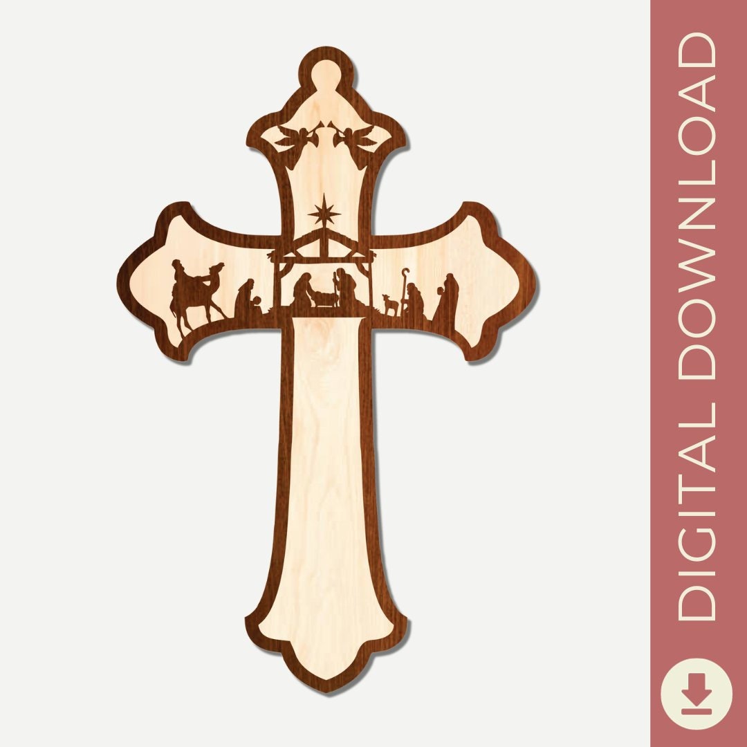 Laser Cut Cross Digital File, CNC Files, Engraving SVG Design, Laser ...