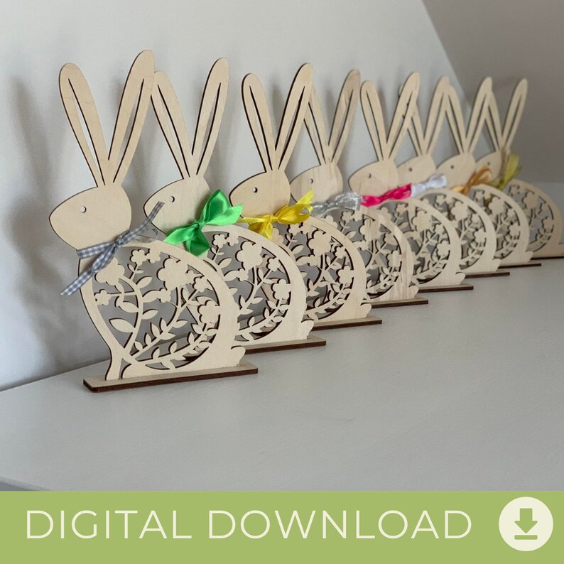Laser Cut Easter Bunny Digital File, Rabbit Bundle, CNC Files ...