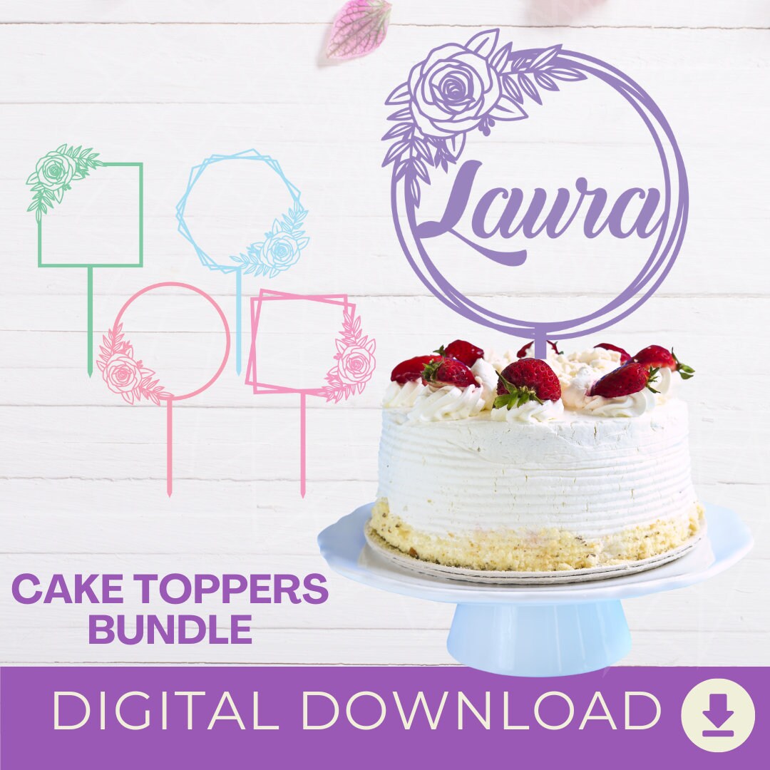 Topper de bolo, topper de bolo de casamento personalizado, decoração de ...