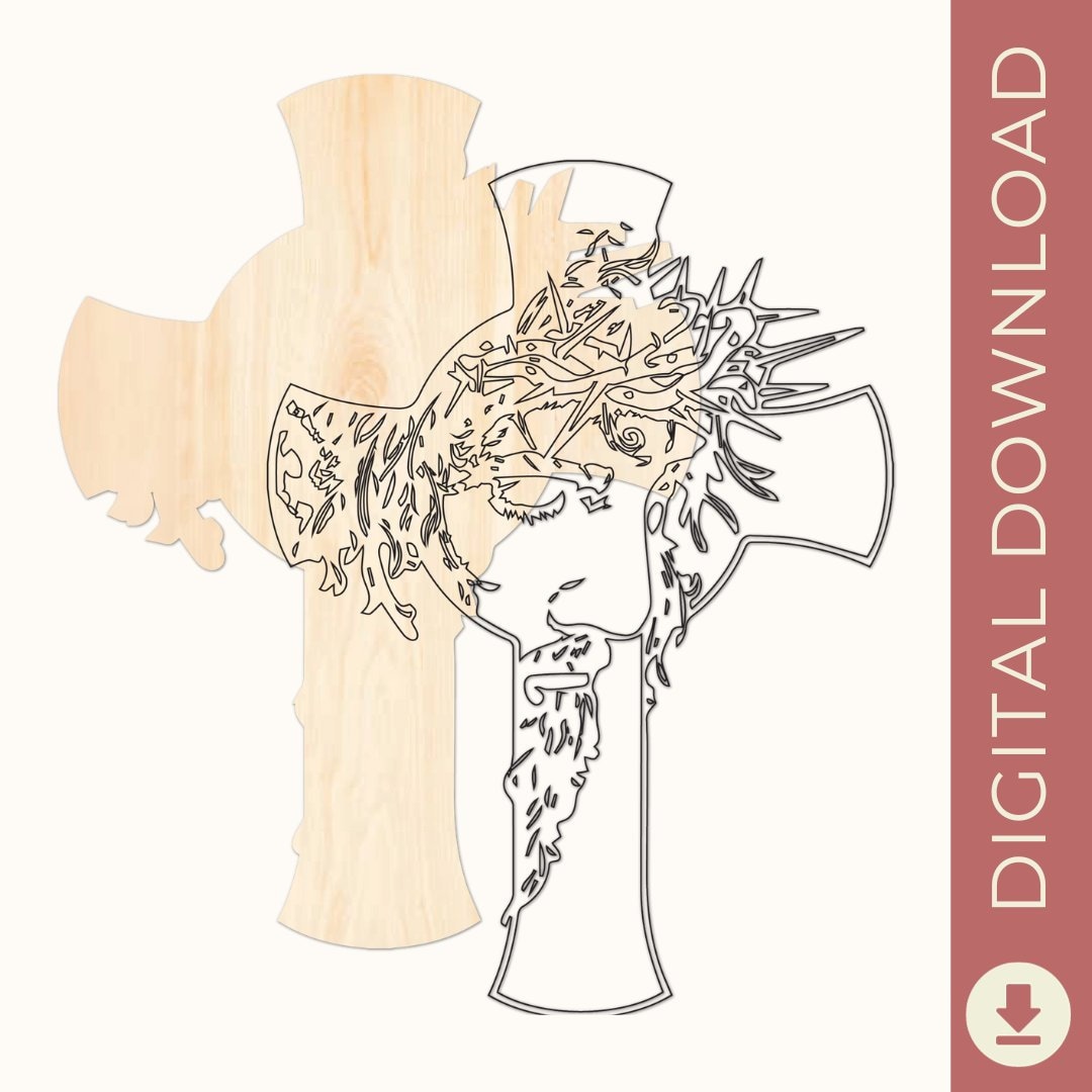 Laser Cut Cross Digital File, CNC Files, Engraving SVG Design, Laser ...