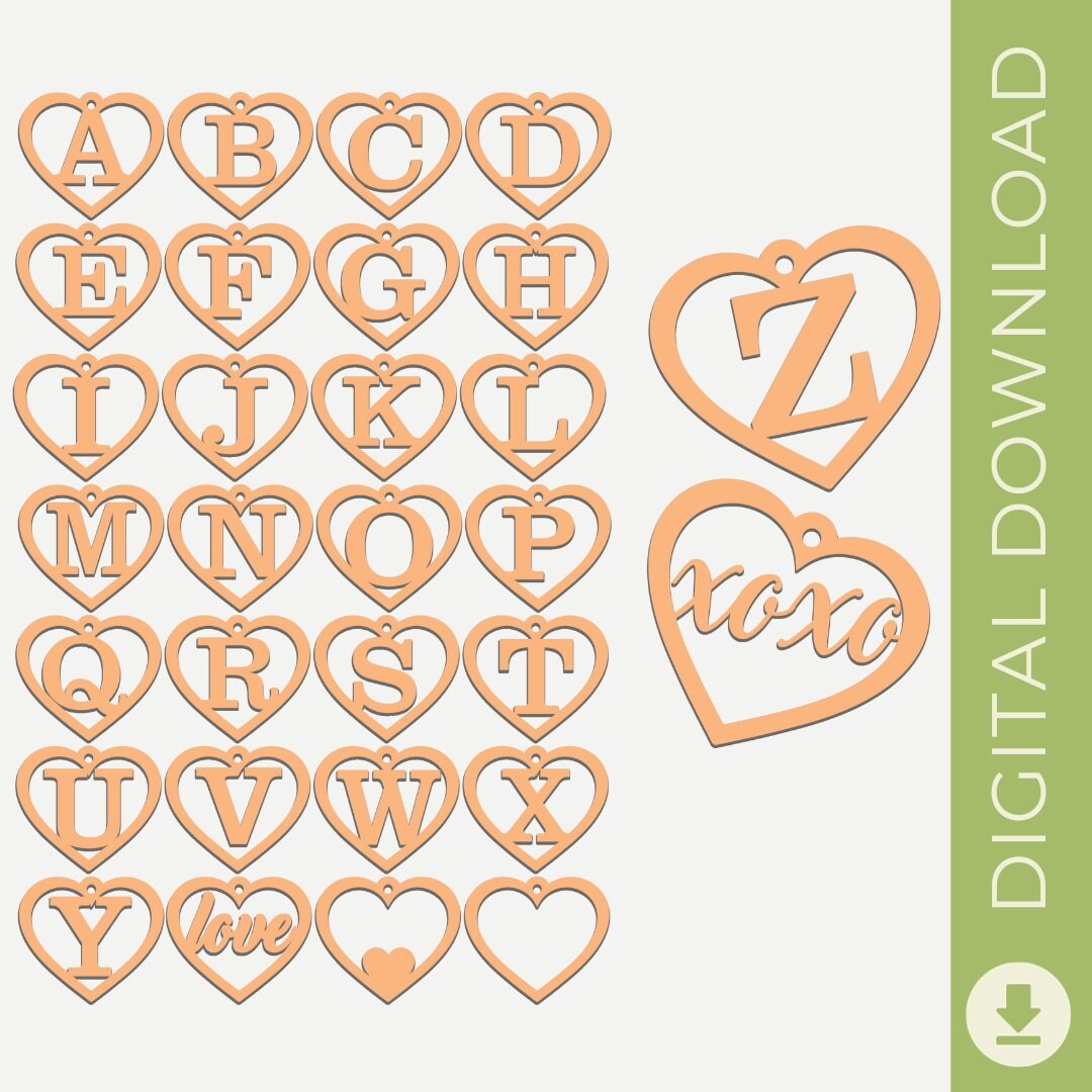 Laser Cut Valentine Day Digital File, Hearts Bundle, CNC Files ...