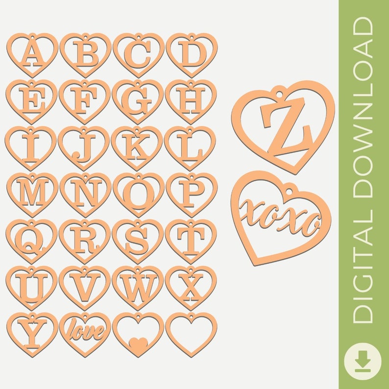 Laser Cut Valentine Day Digital File, Hearts Bundle, CNC Files ...