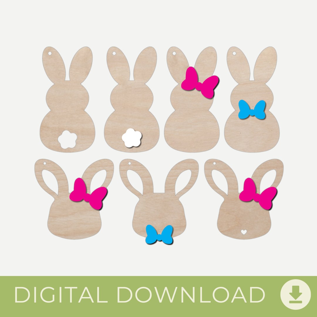 Laser Cut Easter Bunny Digital File, Rabbit Bundle, CNC Files ...