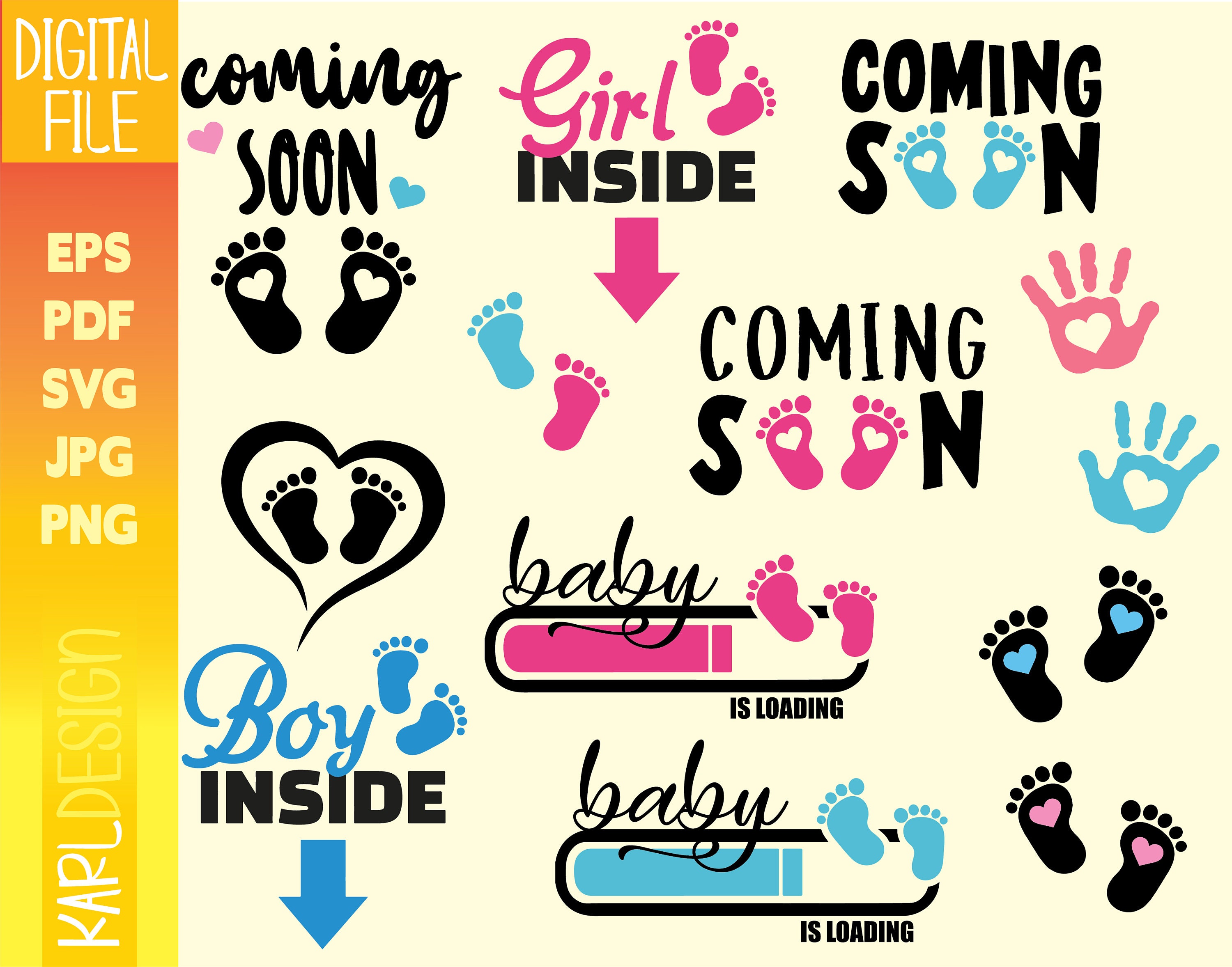New Born Digital File, Babyshower Svg, Coming Soon Baby, Digital Design ...