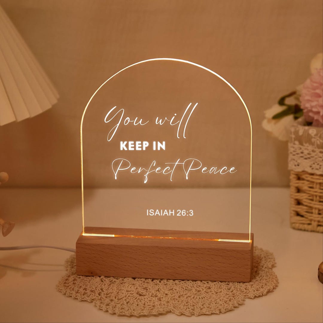 Custom Bible Verse Night Light,personalized Christian LED Lamp,faith ...