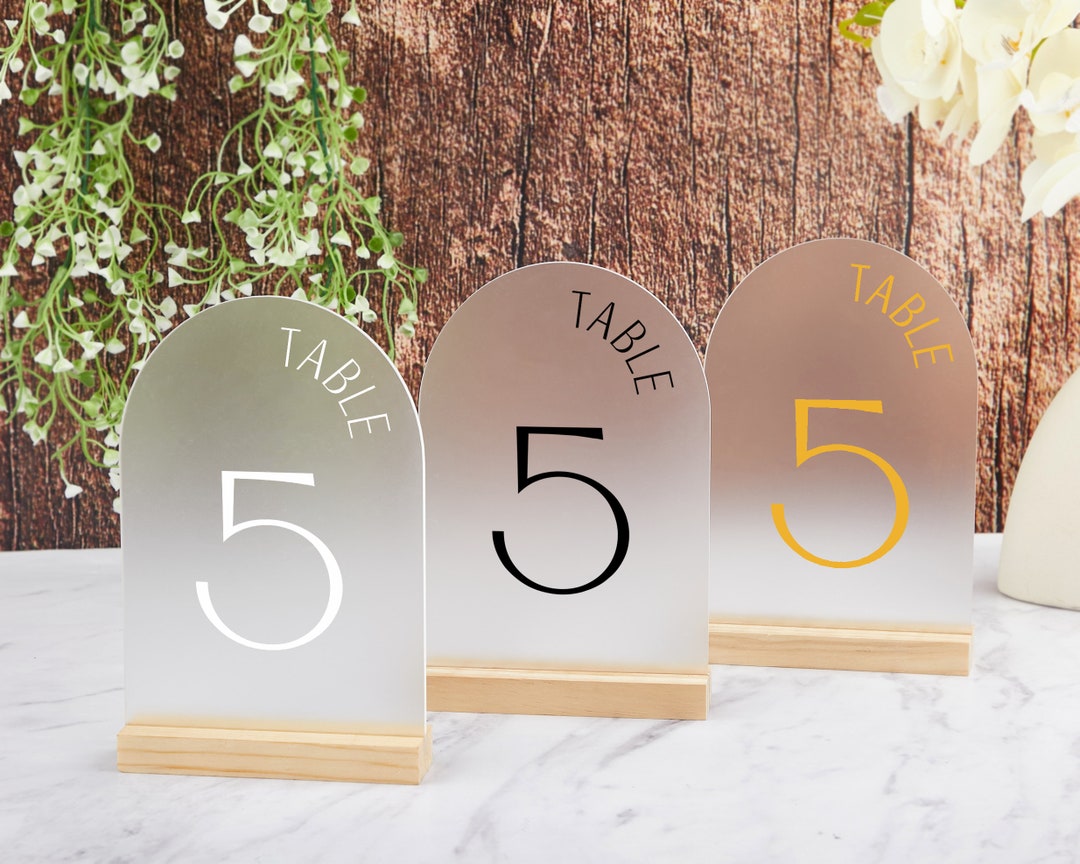 Frosted Acrylic Table Numbers - Frosted Acrylic Sign - Wedding Table ...