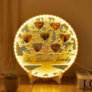 Personalized Family Tree of Life Night Light,acrylic Photo Customized ...