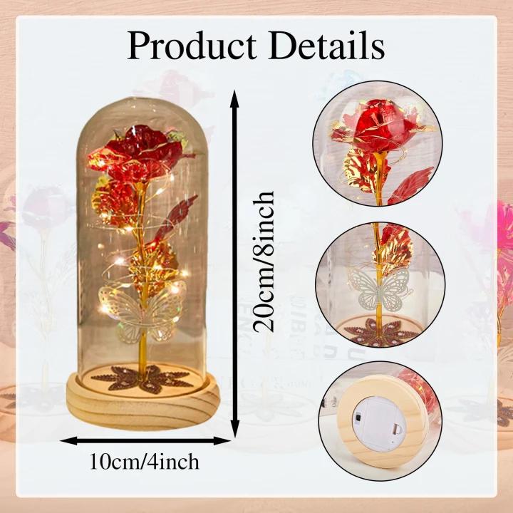 Personalized Galaxy Rose Night Light,elegant Eternal Rose Under Glass ...