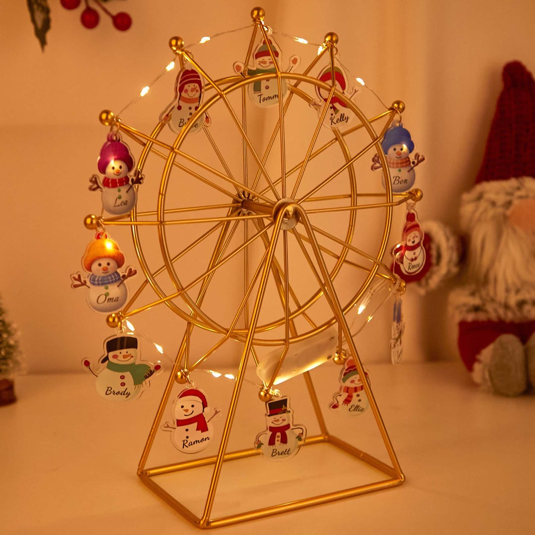 Personalized Family Ferris Wheel Christmas Ornament With LED Lights - Etsy