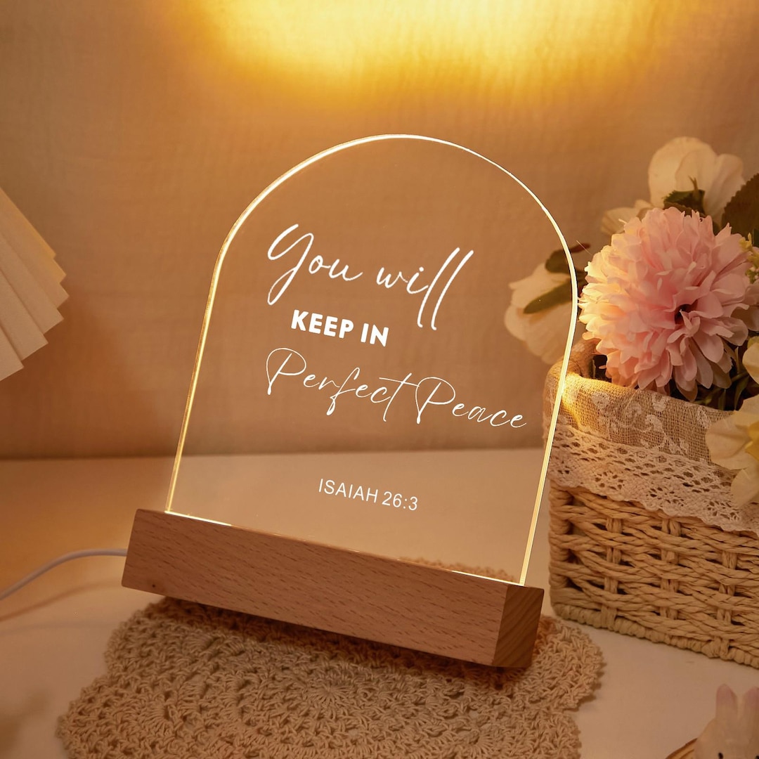 Personalized Christian LED Lamp,custom Bible Verse Night Light,faith ...