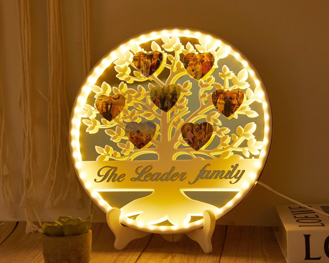 Customized Acrylic Photo Night Light,personalized Family Tree of Life ...