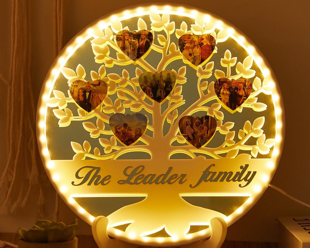 Personalized Family Tree of Life Night Light,acrylic Photo Customized ...