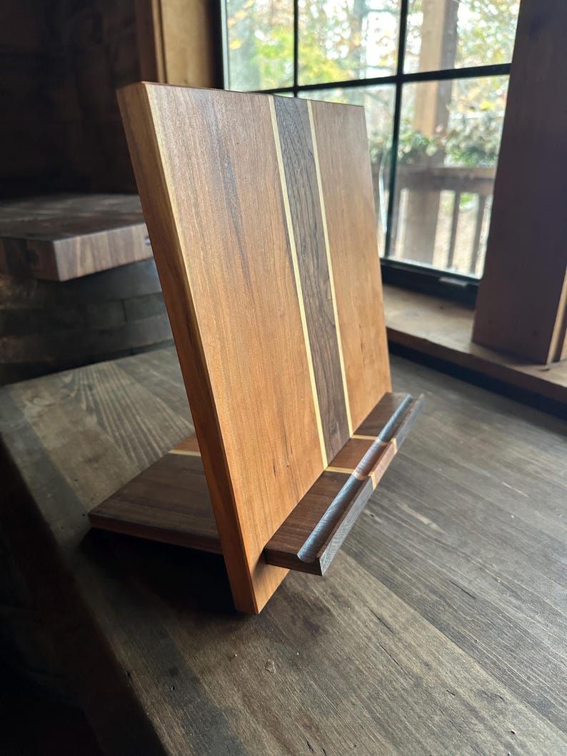 Handmade Wooden Walnut/maple Collapsible Cookbook/ipad/iphone Stand - Etsy