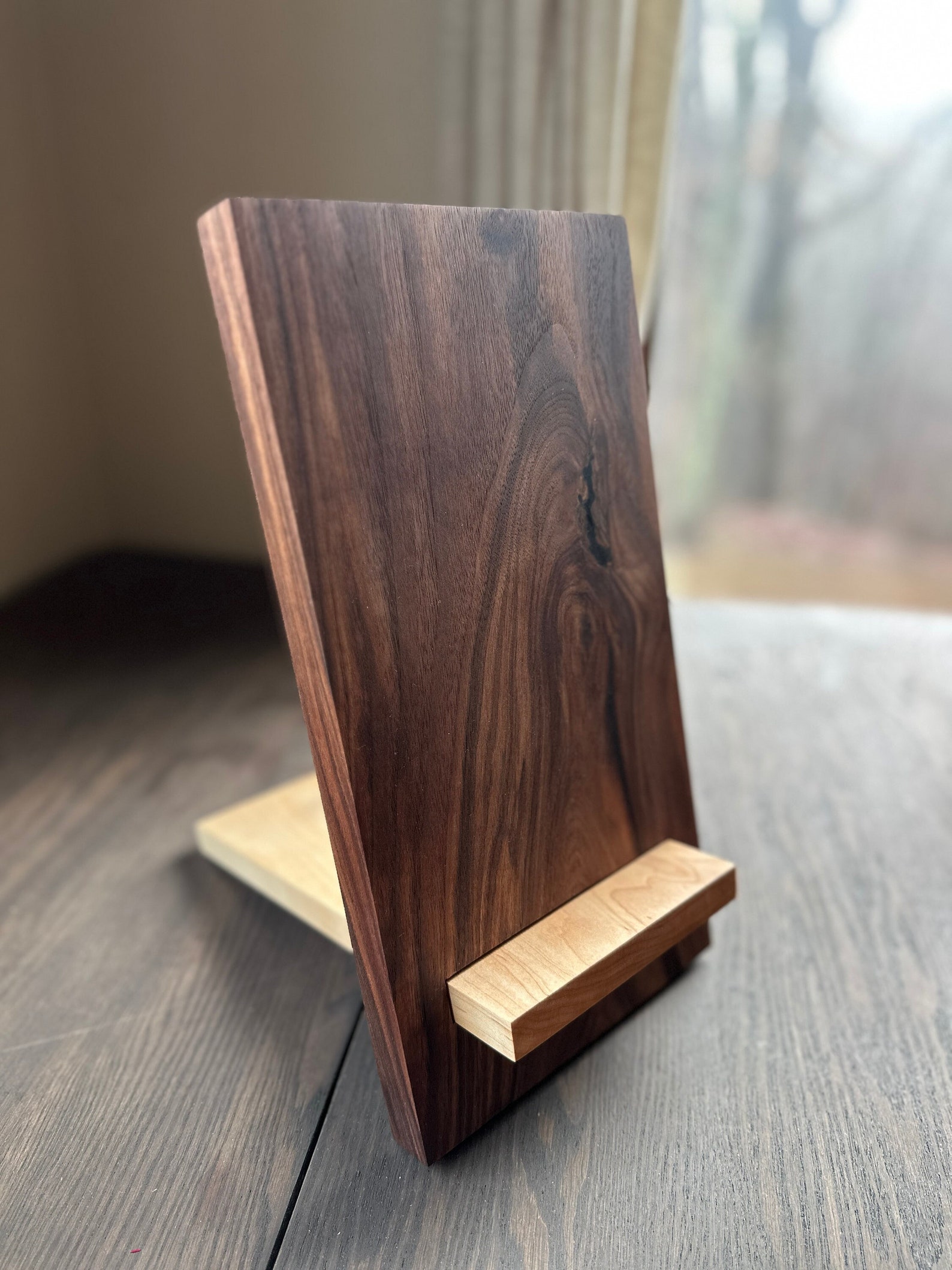 Handmade Wooden Walnut/maple Collapsible Cookbook/ipad/iphone Stand - Etsy