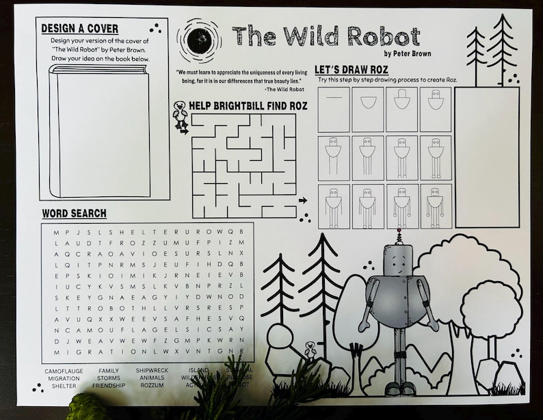 The Wild Robot Activity Sheet - Etsy