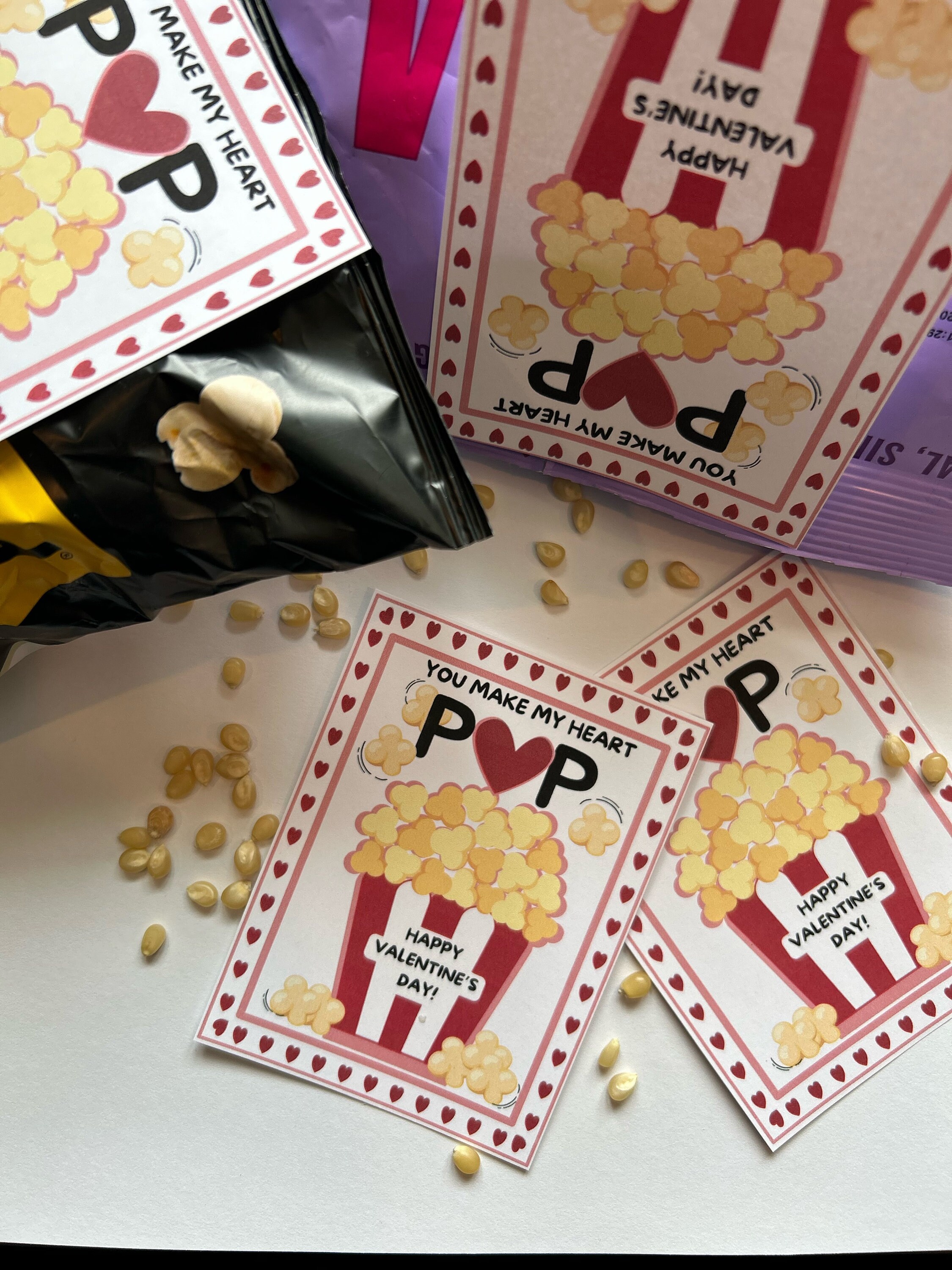 Popcorn Valentine | Printable | Instant Download - Etsy