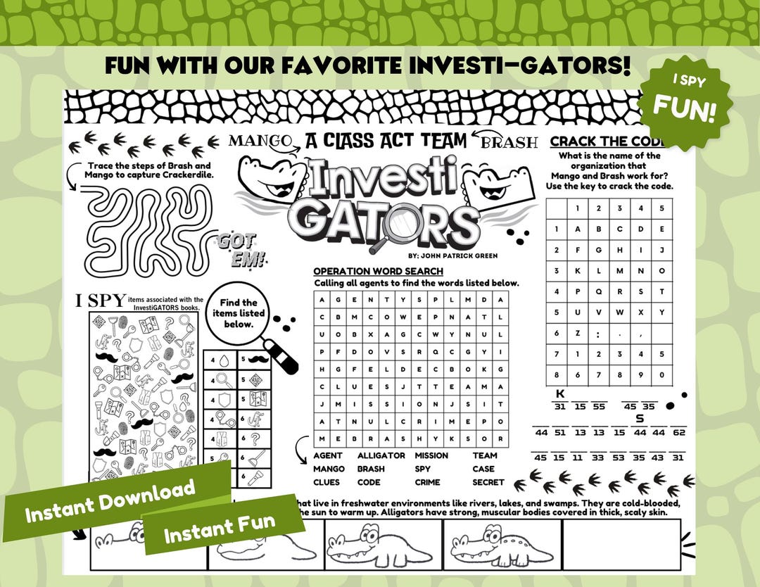 Investi-gators Activity Sheet | Printable | Instant Download - Etsy
