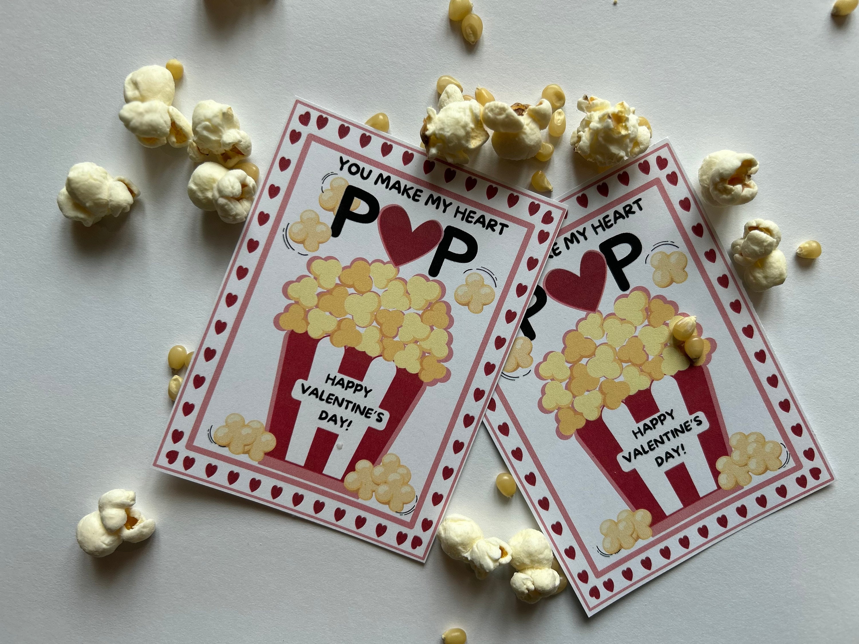 Popcorn Valentine | Printable | Instant Download - Etsy