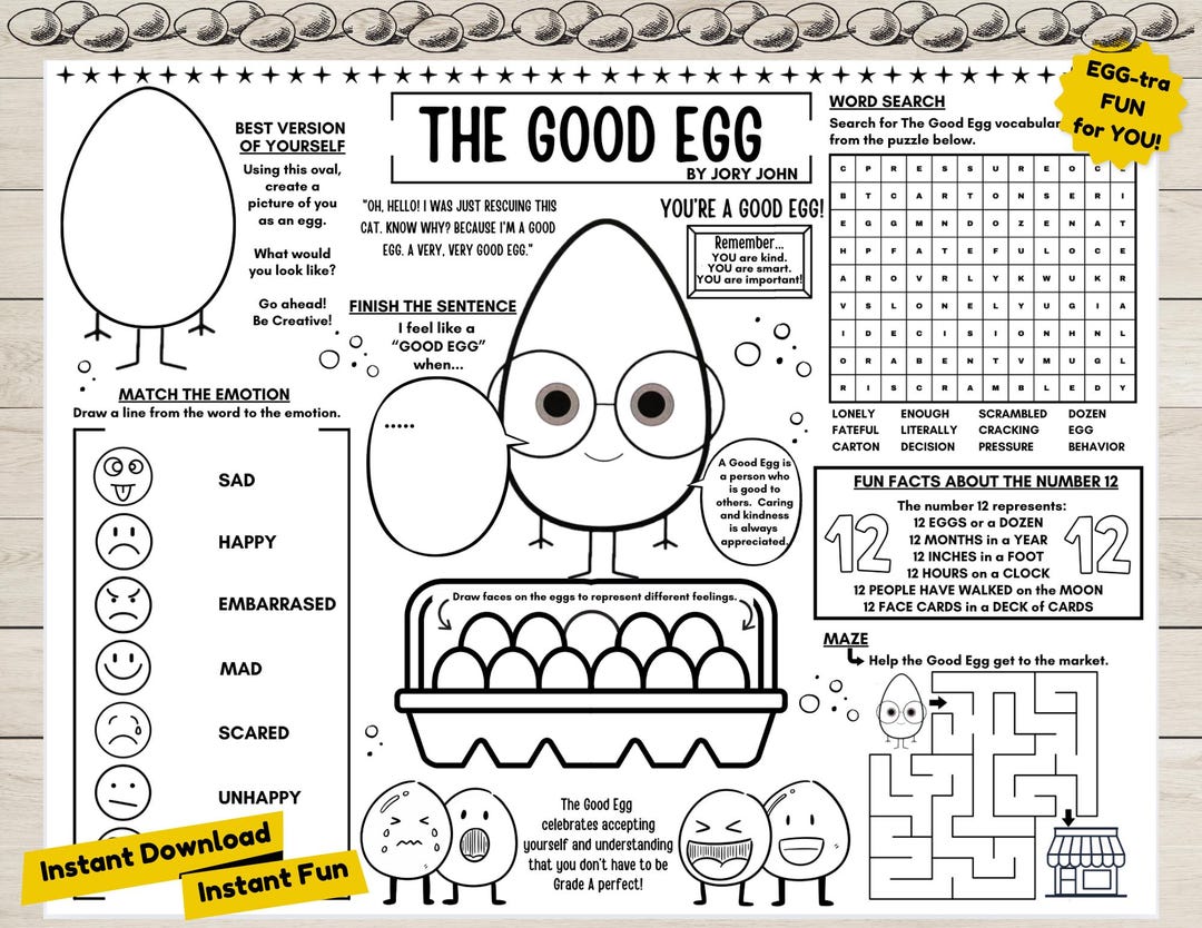 The Good Egg Activity Sheet | Printable | Instant Download - Etsy