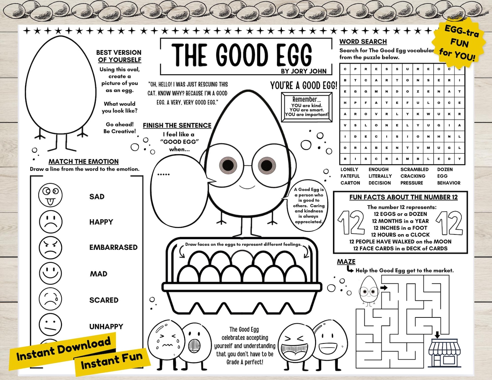 The Good Egg Activity Sheet | Printable | Instant Download - Etsy