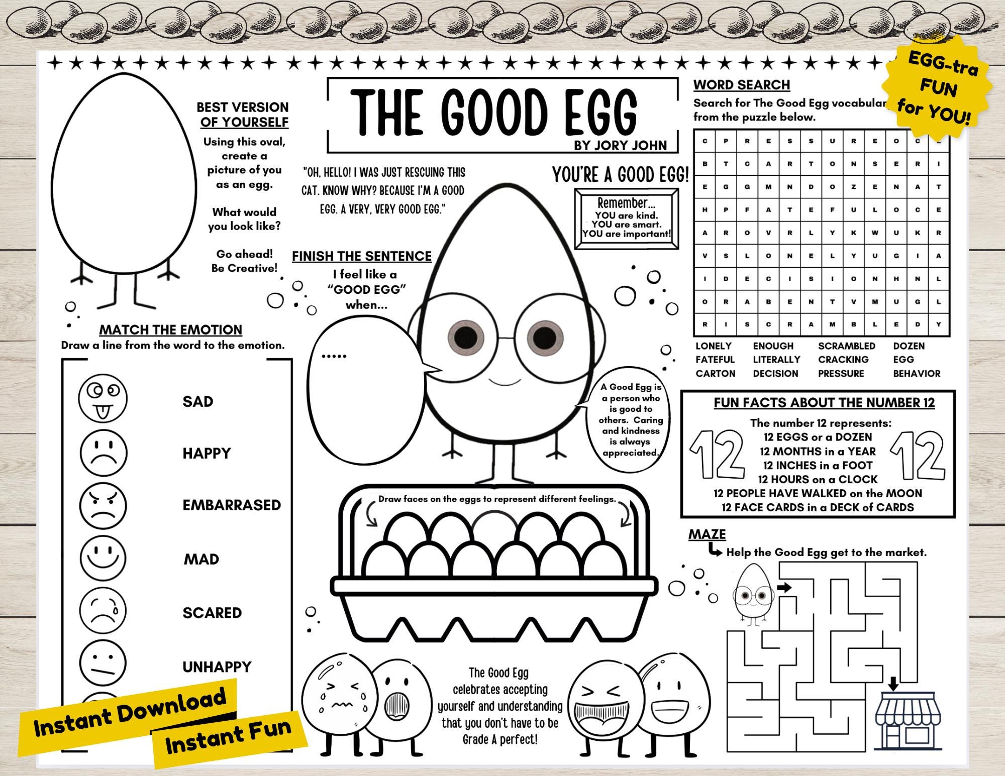 The Good Egg Activity Sheet | Printable | Instant Download - Etsy